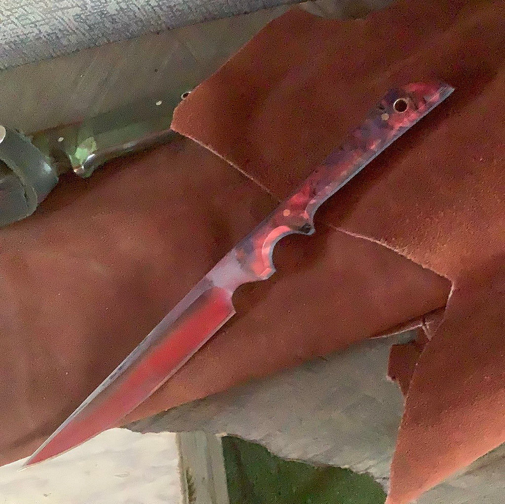 124-21 Stabilized Red & Grey Dyed Maple Burl Narrow Carver – McPherson Knives