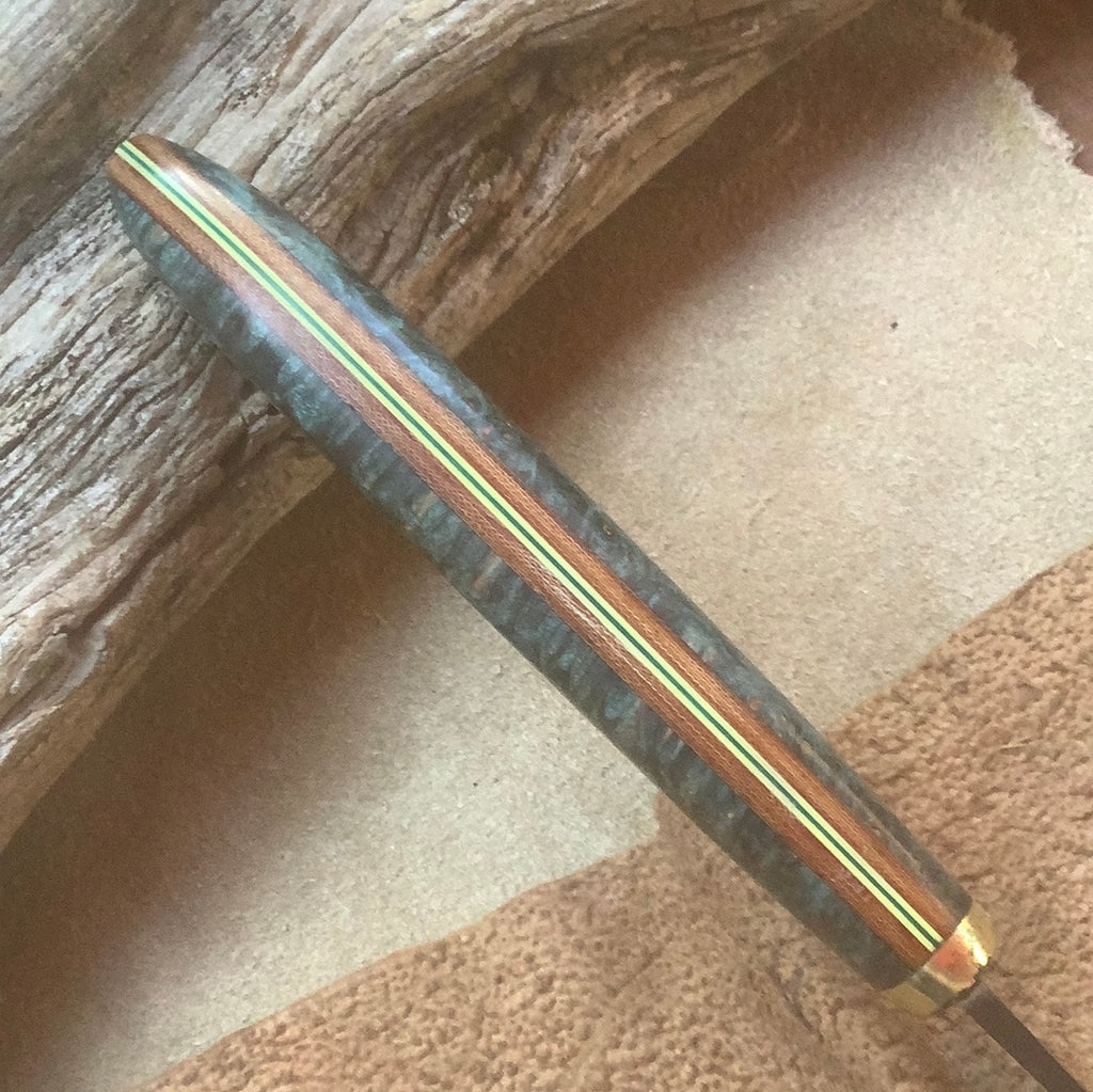 48-21 Teal Dyed Maple Burl Pairing – McPherson Knives