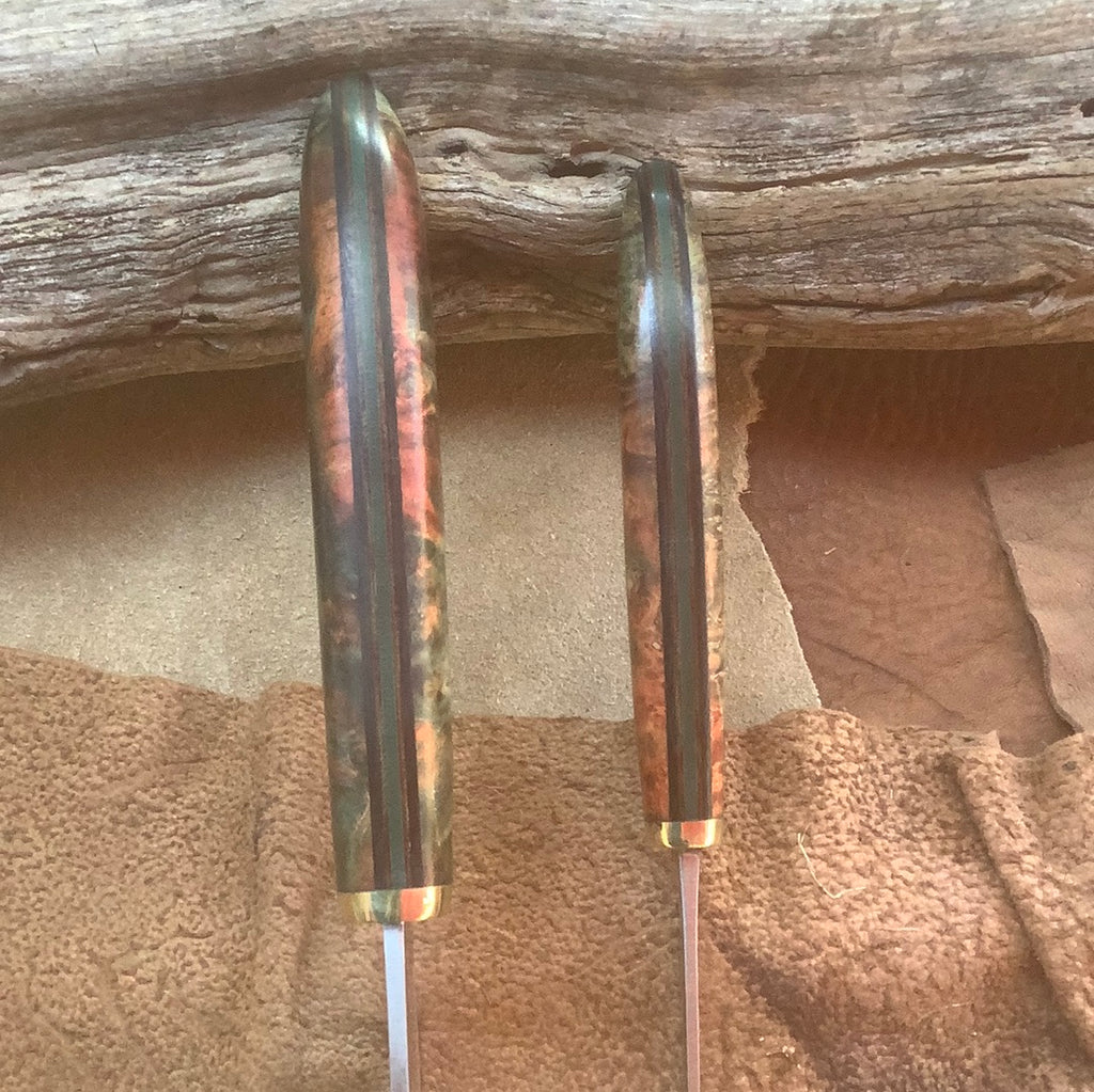 47-21 Red & Green Dyed Maple Burl Chef – McPherson Knives