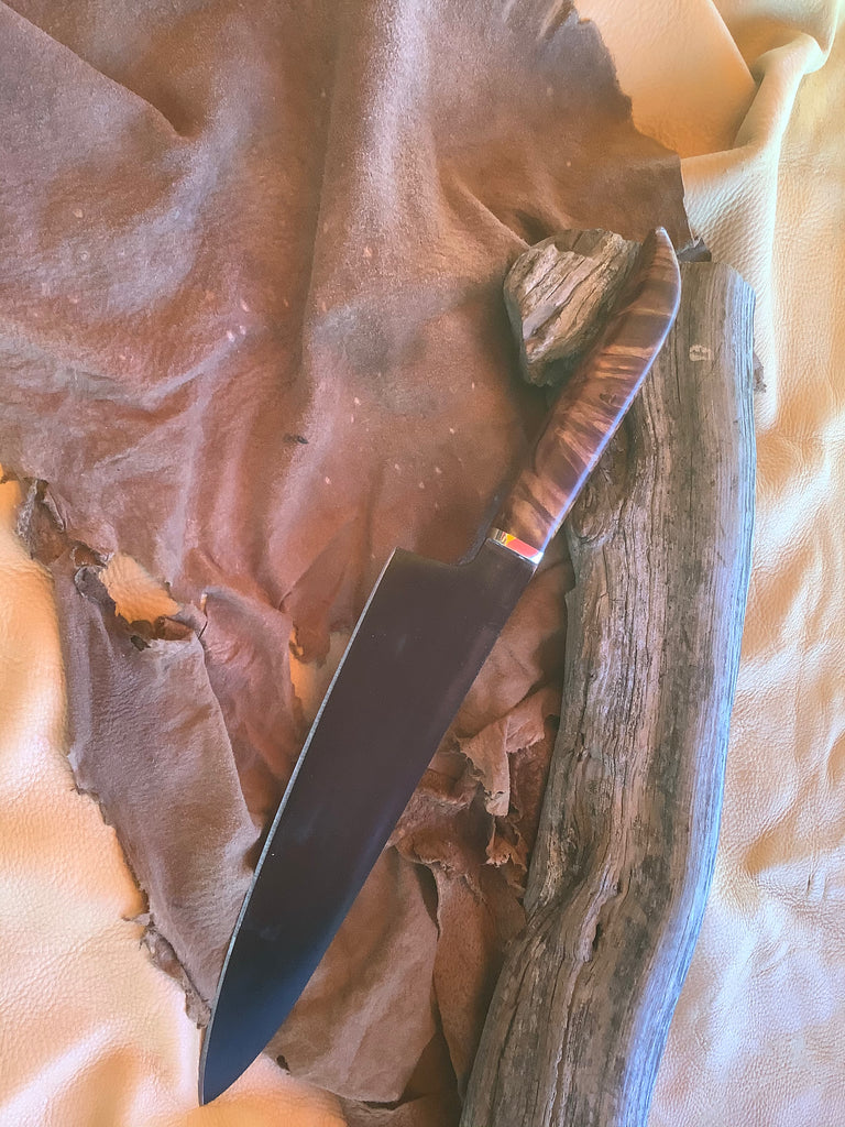 27-22 Stabilized Orange and Yellow Dyed Maple Burl, Kitchen, Large Che – McPherson Knives