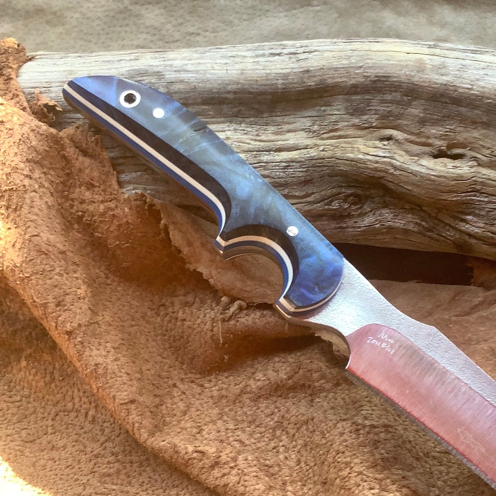 121-21 Stabilized Blue Dyed Maple Burl Talon – McPherson Knives