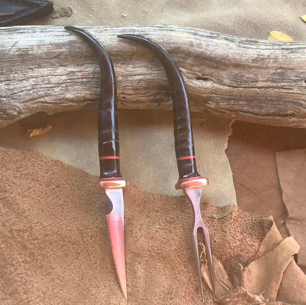 20-21 Female Springbok Horn w/ Water buffalo & Red G10 – McPherson Knives