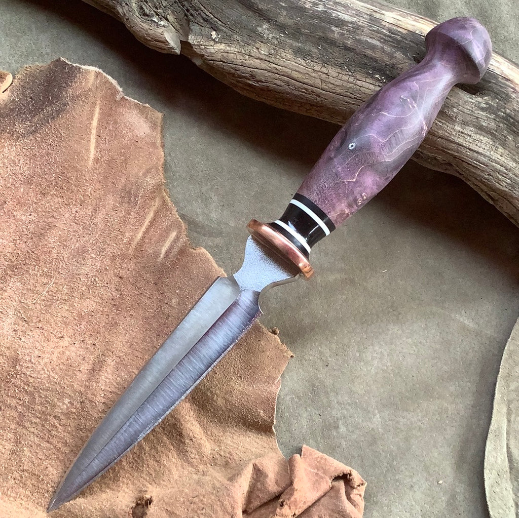 148-21 Stabilized Purple Dyed Maple Burl Dagger – McPherson Knives